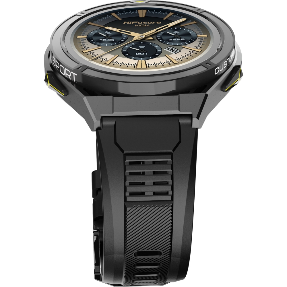 HiFuture Active Black Yellow, *1.43" AMOLED, Dual Band GPS +Compass ...